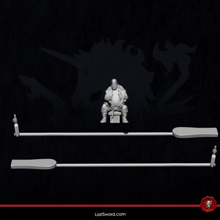 3D Printable Fallen Lineage Bireme and Crew by LastSword Miniatures