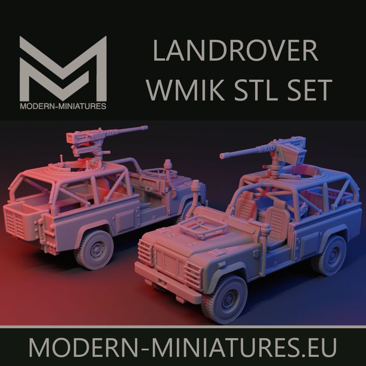 3D Printable Landrover WMIK British assault vehicle by Modern-Miniatures.eu
