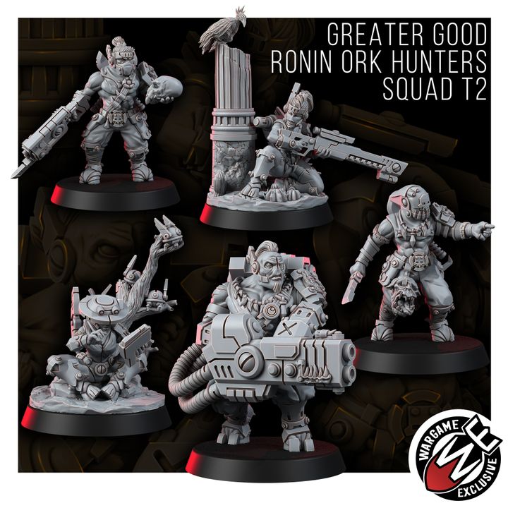 3D Printable GREATER GOOD RONIN ORK HUNTERS T2 by Wargame Exclusive
