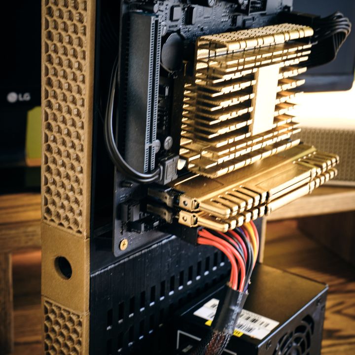 3D Printable Mini ITX Open Frame Desktop PC Case by S S