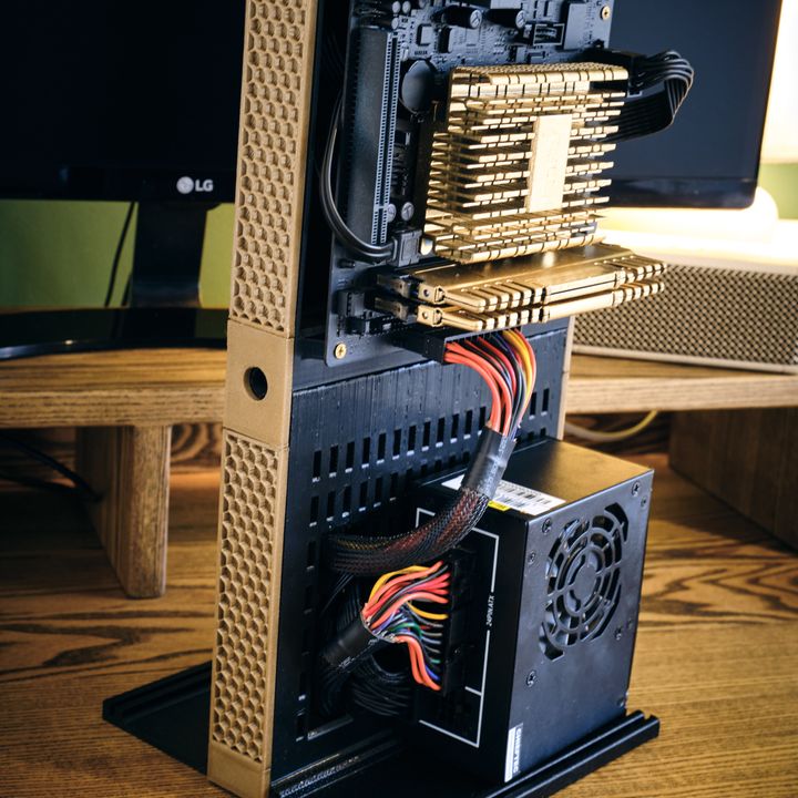 3D Printable Mini ITX Open Frame Desktop PC Case by S S