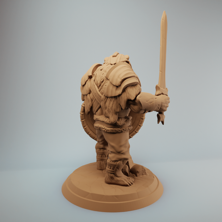 3D Printable Werebear, bear fighter guardian with sword and shield ...