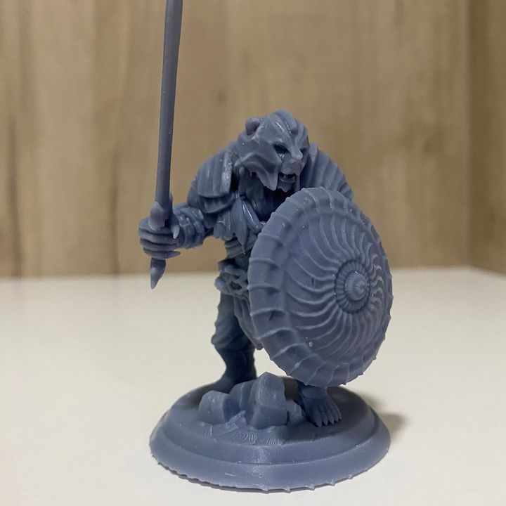 3D Printable Werebear, bear fighter guardian with sword and shield ...