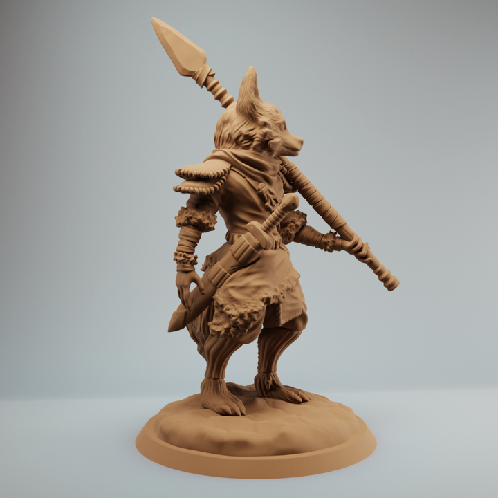 3D Printable Fox scout or ranger with spear - pre supported by Vulcan ...