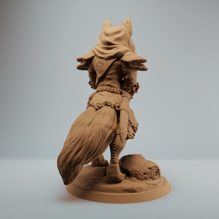 3D Printable Fox scout or ranger with sword and hood - pre supported by ...