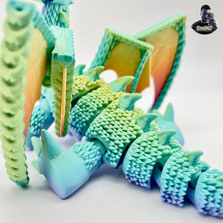 3D Printable Big Scaly Dragon with Wings! - Articulated - no supports ...