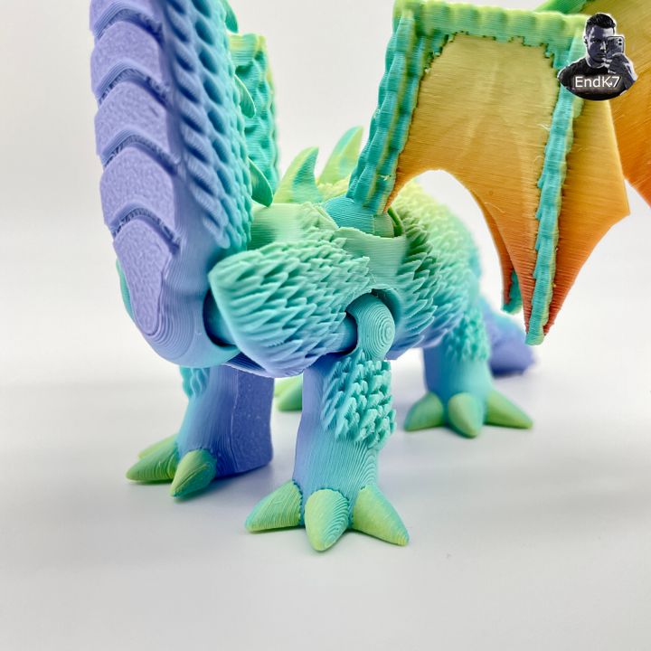 3D Printable Big Scaly Dragon with Wings! - Articulated - no supports ...