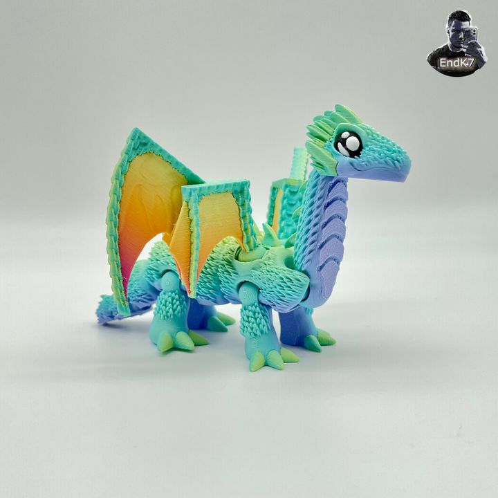 3D Printable Big Scaly Dragon with Wings! - Articulated - no supports ...