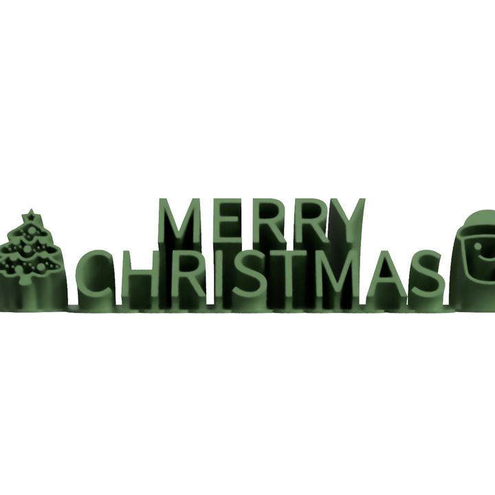 3D Printable Merry Christmas Name Plate by Christopher Ong