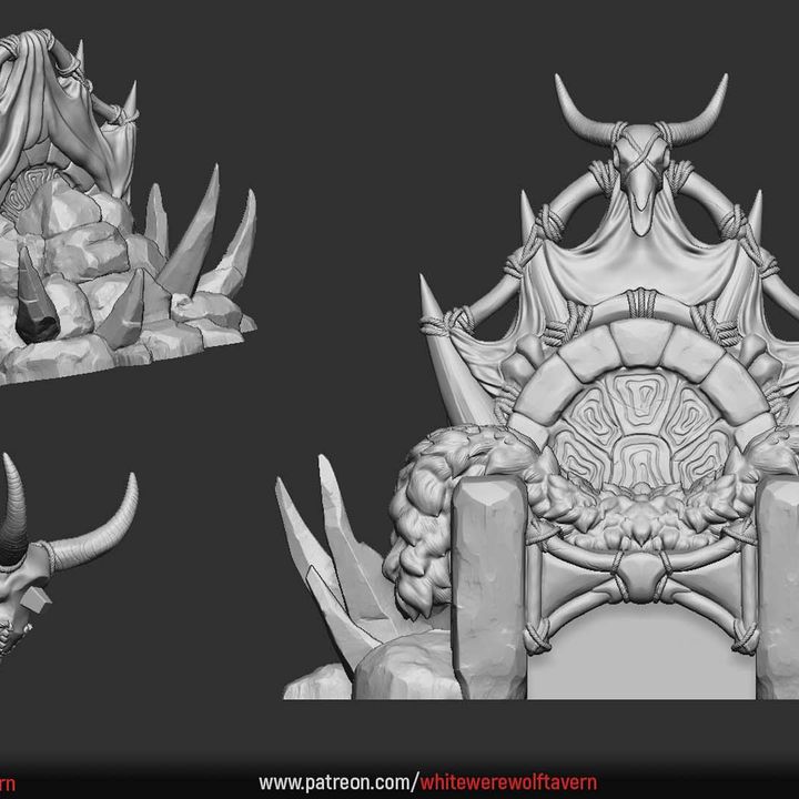 3D Printable Throne pre-supported by White Werewolf Tavern