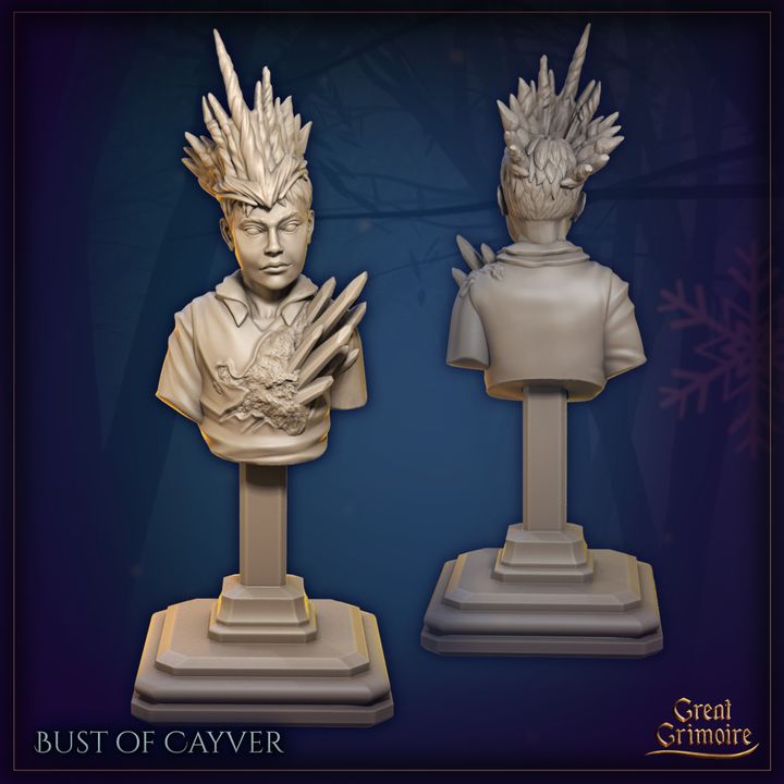 3D Printable Bust of Cayver by Great Grimoire