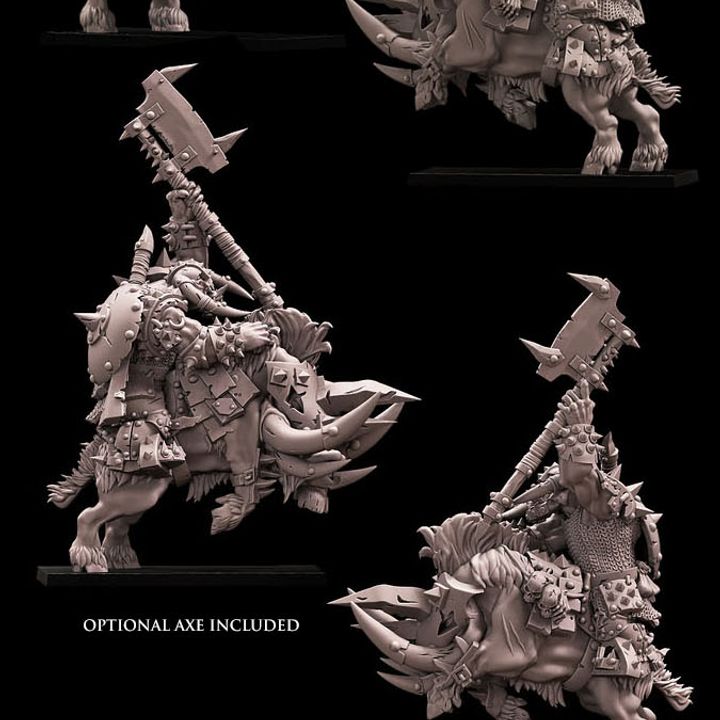 3D Printable Orc mounted Battle Standard Bearer by Avatars of War