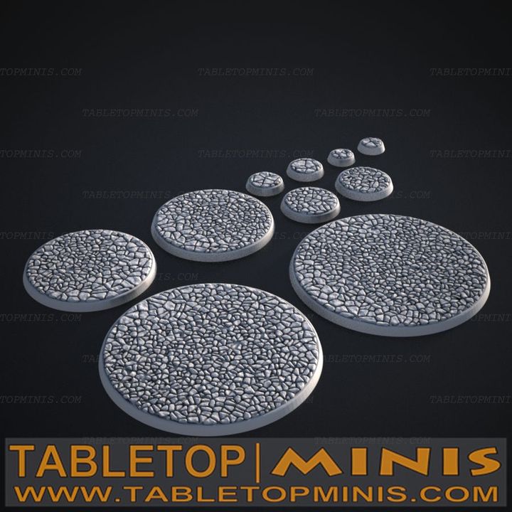 3D Printable Cobble Stone Round Base by TableTopMinis