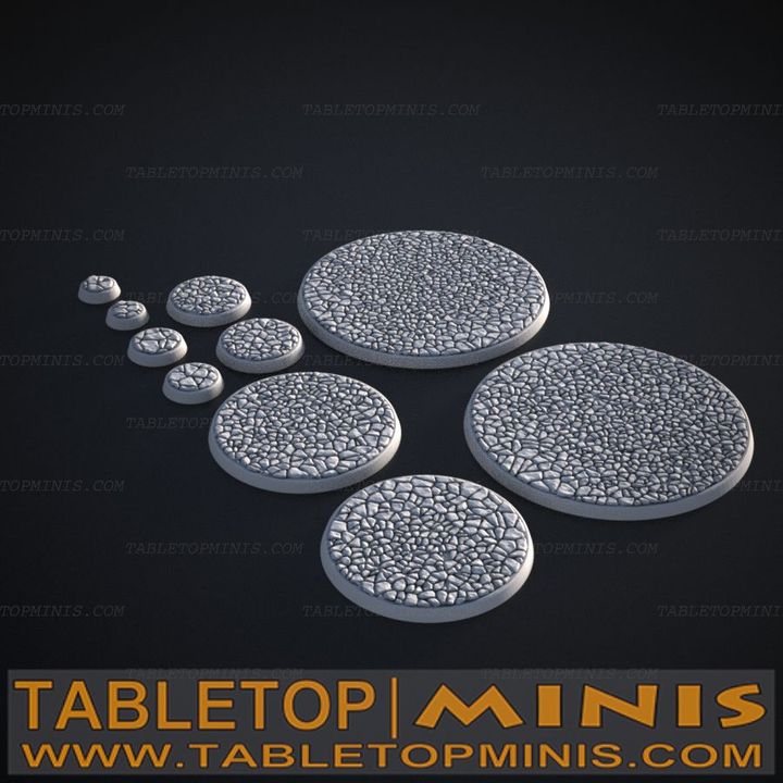 3D Printable Cobble Stone Round Base by TableTopMinis