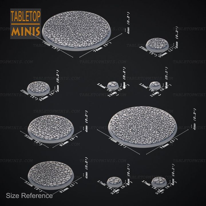 3D Printable Cobble Stone Round Base by TableTopMinis