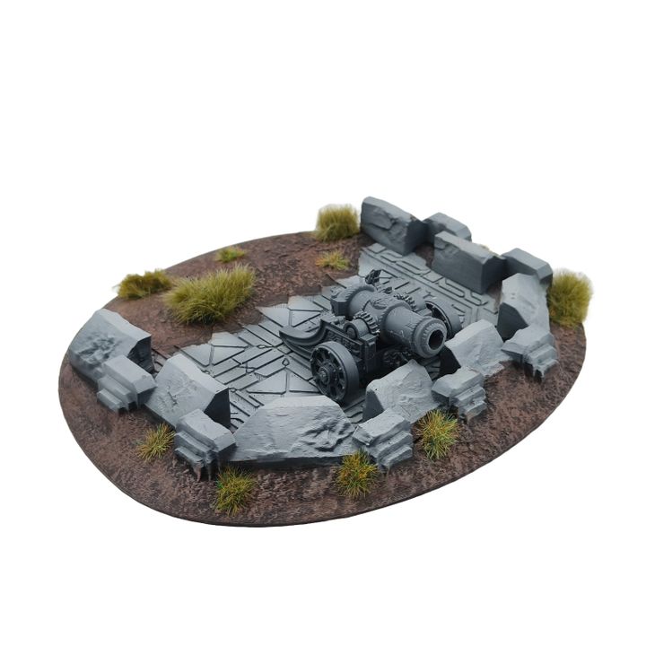 3D Printable Dwarven Mountain Terrain - Heavy Gun Position by Laser Terrain