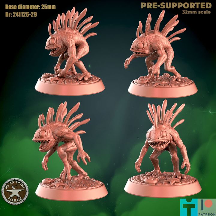 3D Printable Murlocs 4 Pack by My3DPrintForge