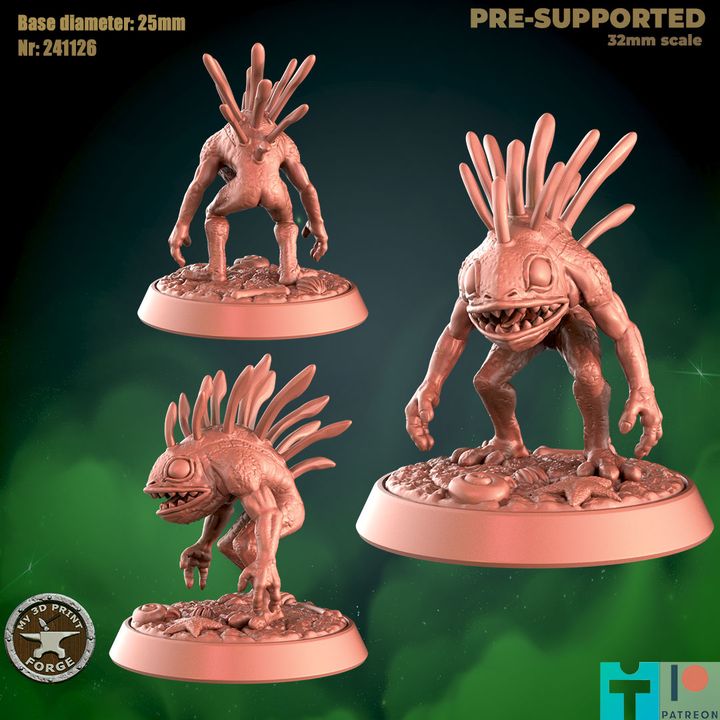 3D Printable Murlocs 4 Pack by My3DPrintForge