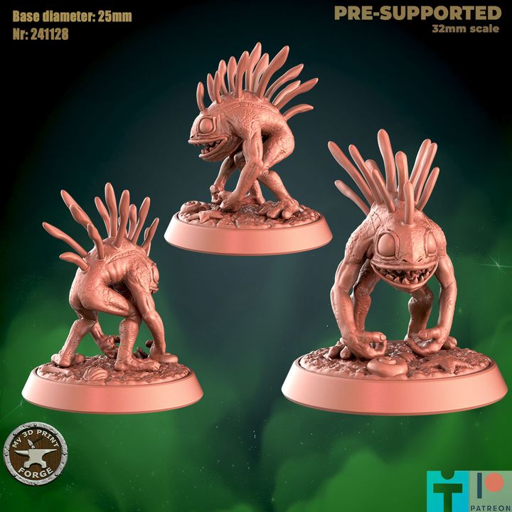 3D Printable Murlocs 4 Pack by My3DPrintForge