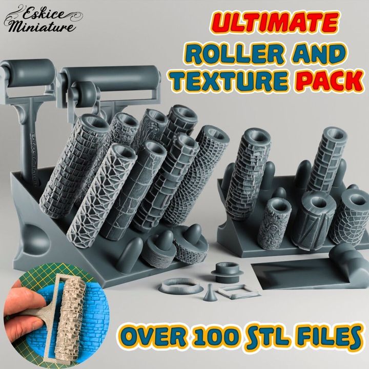 3D Printable Ultimate Roller and Texture pack by Eskice Miniature by ...