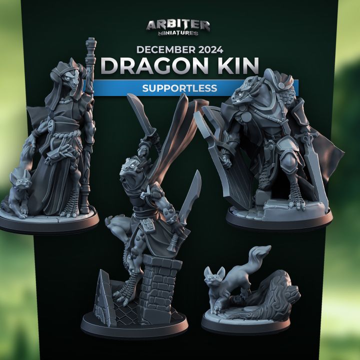 3D Printable Arbiter Miniatures December 2024 Dragon Kin Supportless by ...