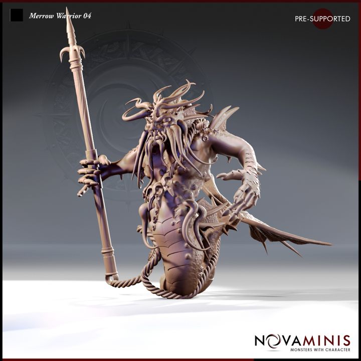 3D Printable Merrow Warrior 04 by NOVAMINIS