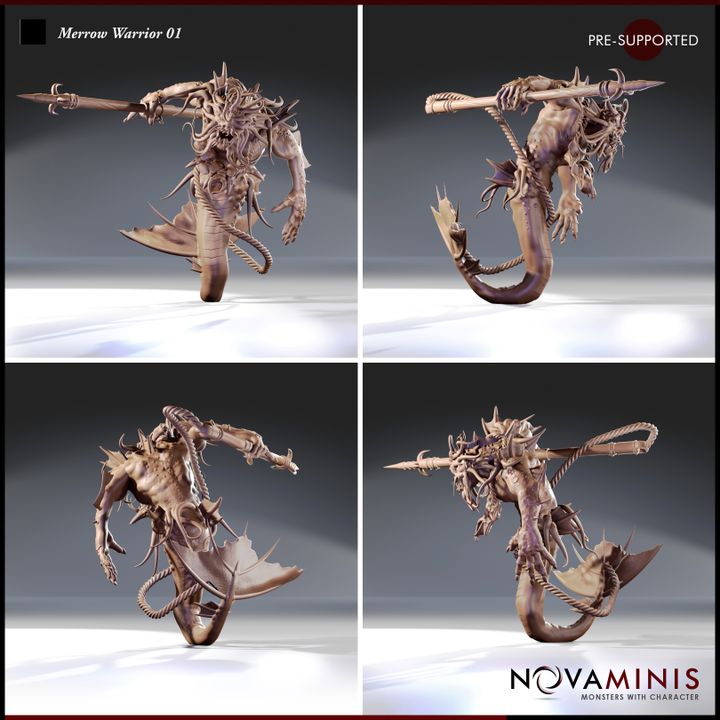 3D Printable Merrow Warrior 01 by NOVAMINIS