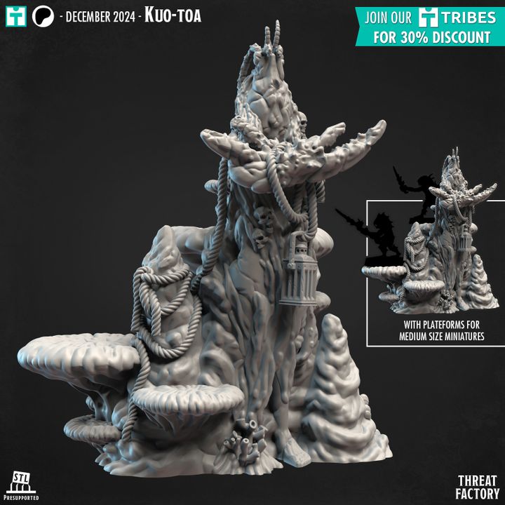 3D Printable Kuo-toa's godess statue by Threat Factory
