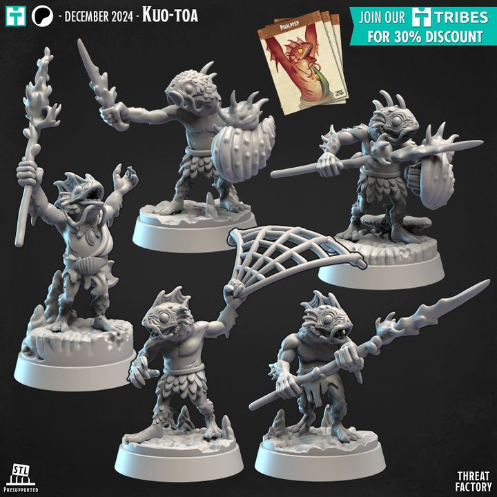 3D Printable Kuo-toa warband by Threat Factory