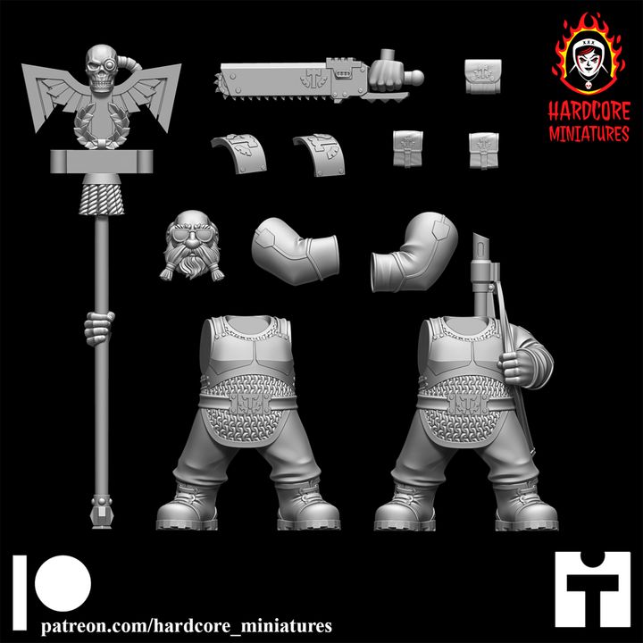 3D Printable Space Dwarf Standard Bearer Modular Set 1 by Hardcore ...