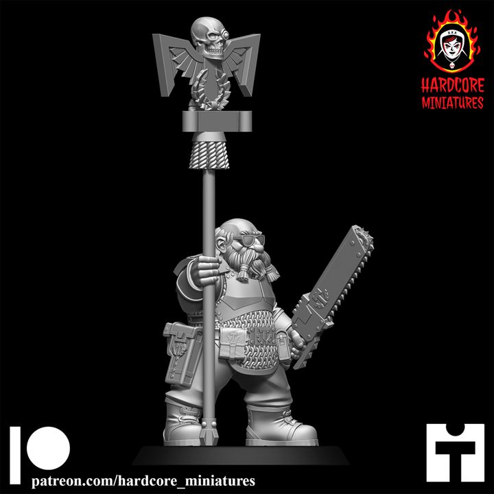 3D Printable Space Dwarf Standard Bearer Modular Set 1 by Hardcore ...