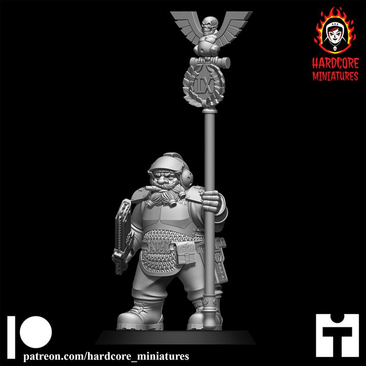 3D Printable Space Dwarf Standard Bearer Modular Set 2 by Hardcore ...