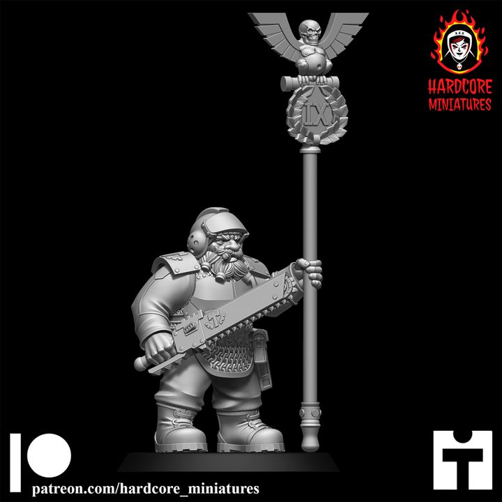 3D Printable Space Dwarf Standard Bearer Modular Set 2 by Hardcore ...