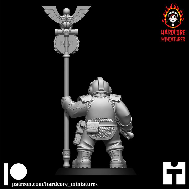 3D Printable Space Dwarf Standard Bearer Modular Set 2 by Hardcore ...