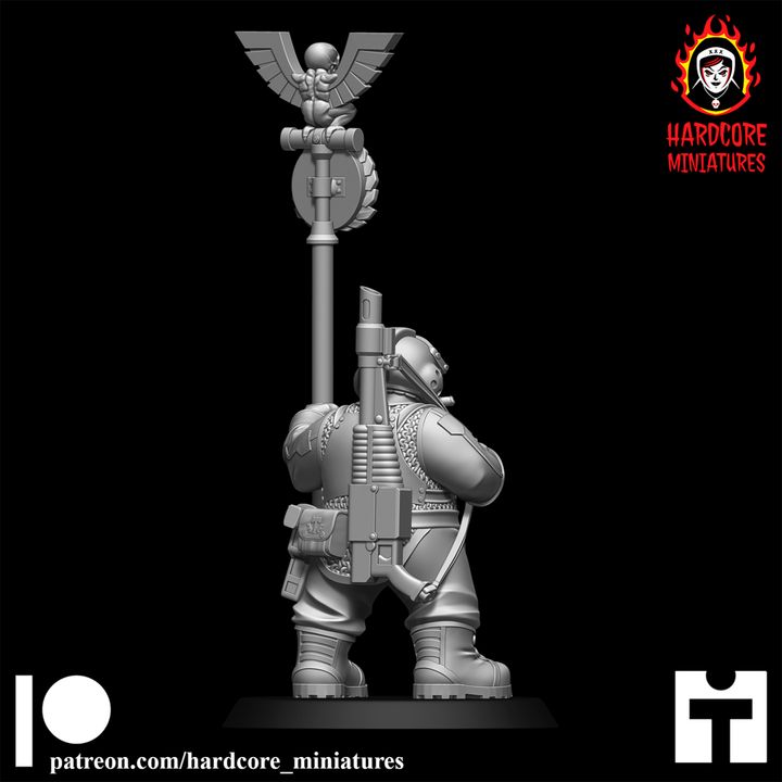 3D Printable Space Dwarf Standard Bearer Modular Set 2 by Hardcore ...