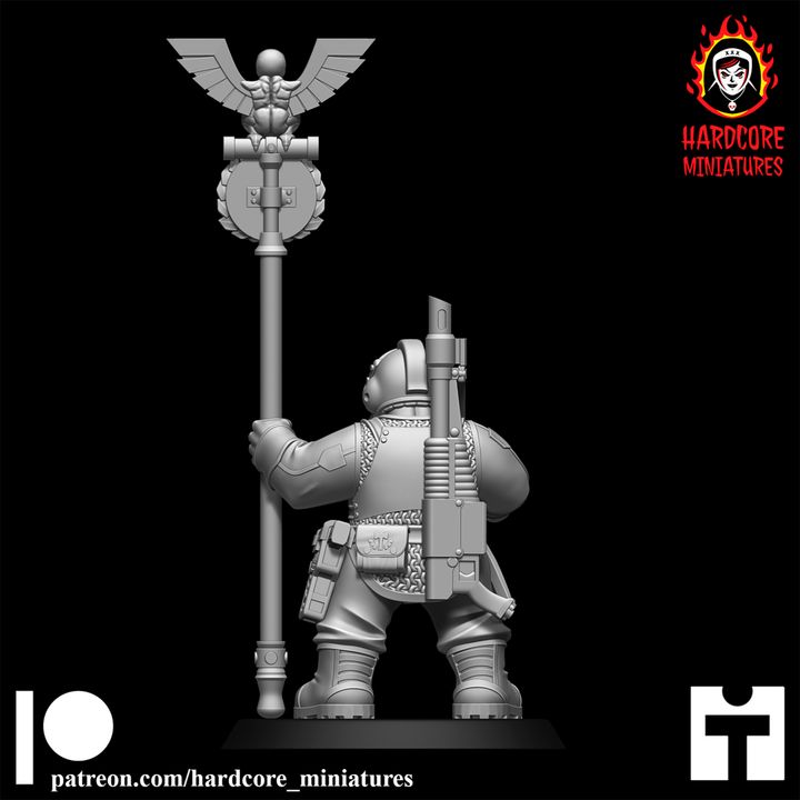 3D Printable Space Dwarf Standard Bearer Modular Set 2 by Hardcore ...