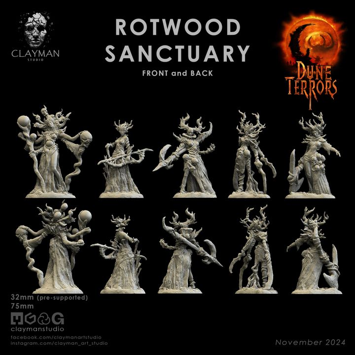 3D Printable Sentinel Dryads of Rotwood - 32mm - 75mm by Clayman Studio