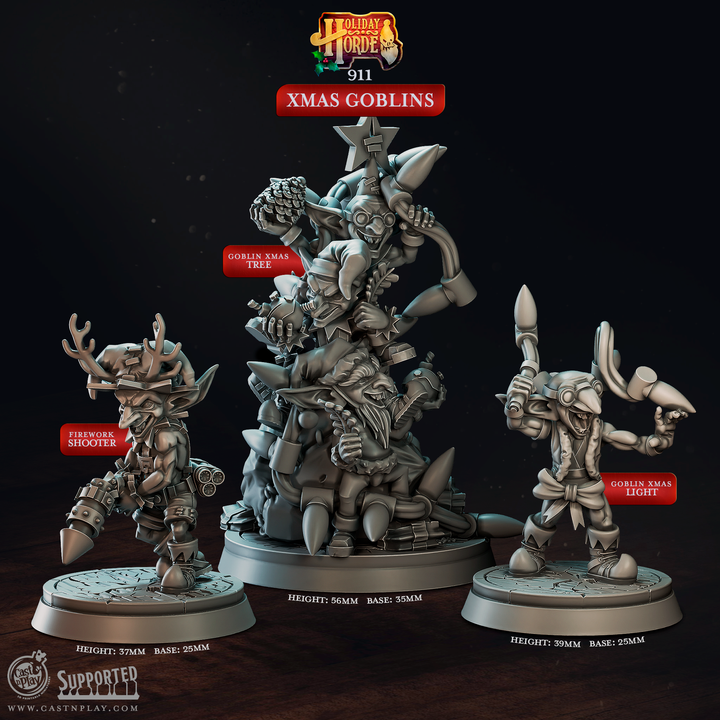 3D Printable Xmas Goblins (Pre-Supported) by Cast n Play