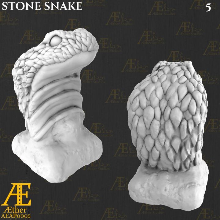 3D Printable AEAP0005 - Stone Snakes by Aether Studios