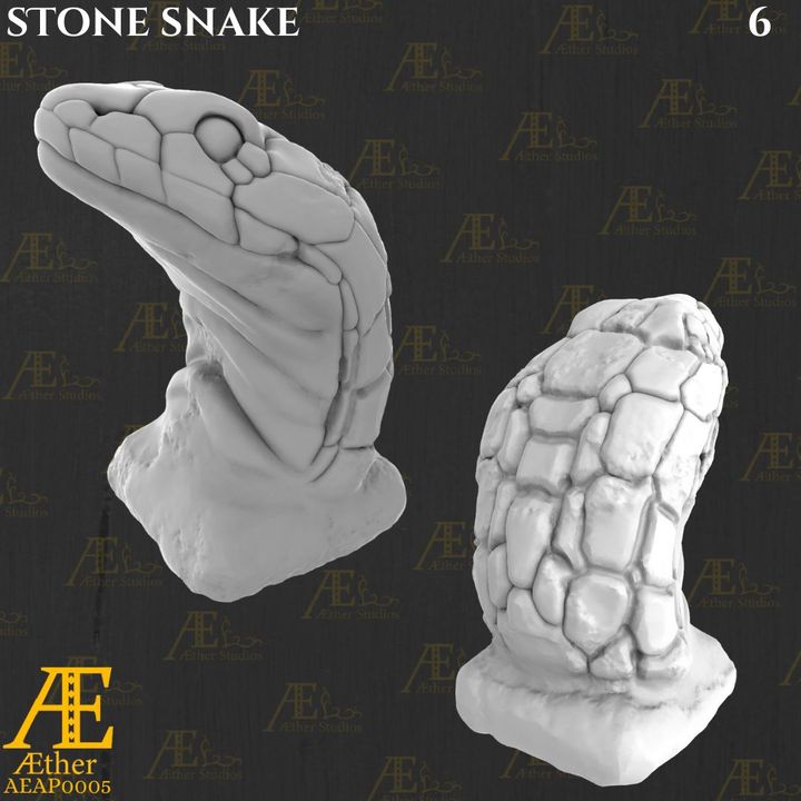 3D Printable AEAP0005 - Stone Snakes by Aether Studios