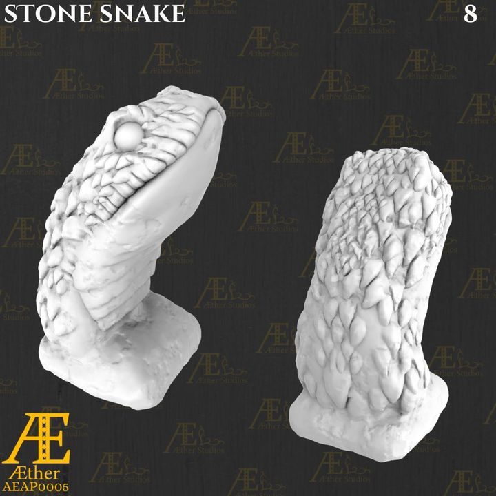 3D Printable AEAP0005 - Stone Snakes by Aether Studios