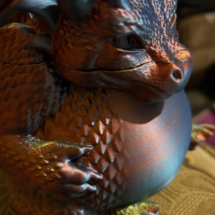 3D Print of Chonky Dragon Bank - SUPPORT FREE! by phillr