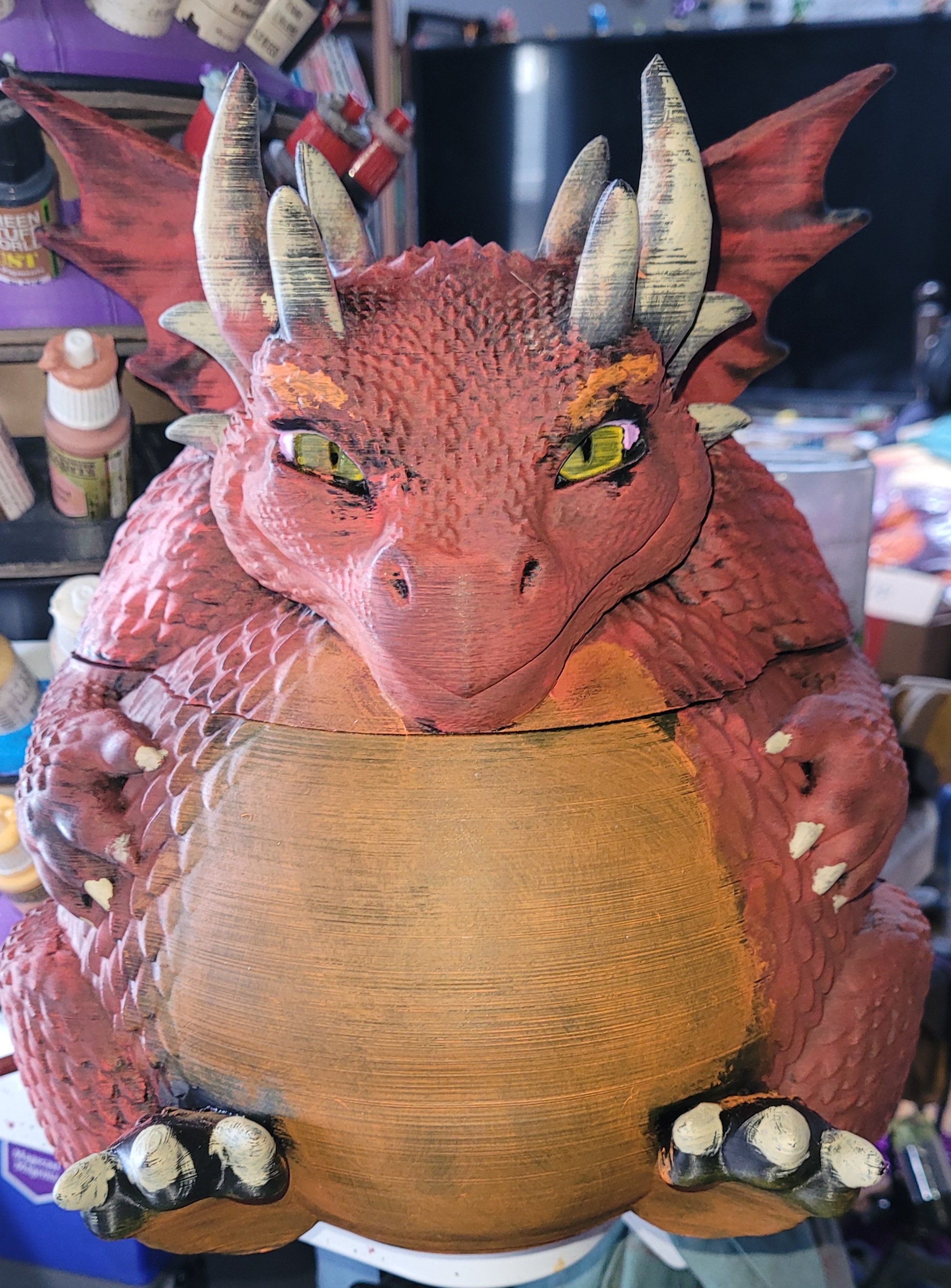 3D Printable Chonky Dragon Cookie Jar - SUPPORT FREE! by FatesEnd