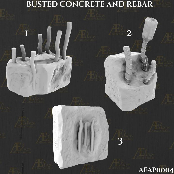 3D Printable AEAP0004 - Broken Concrete by Aether Studios