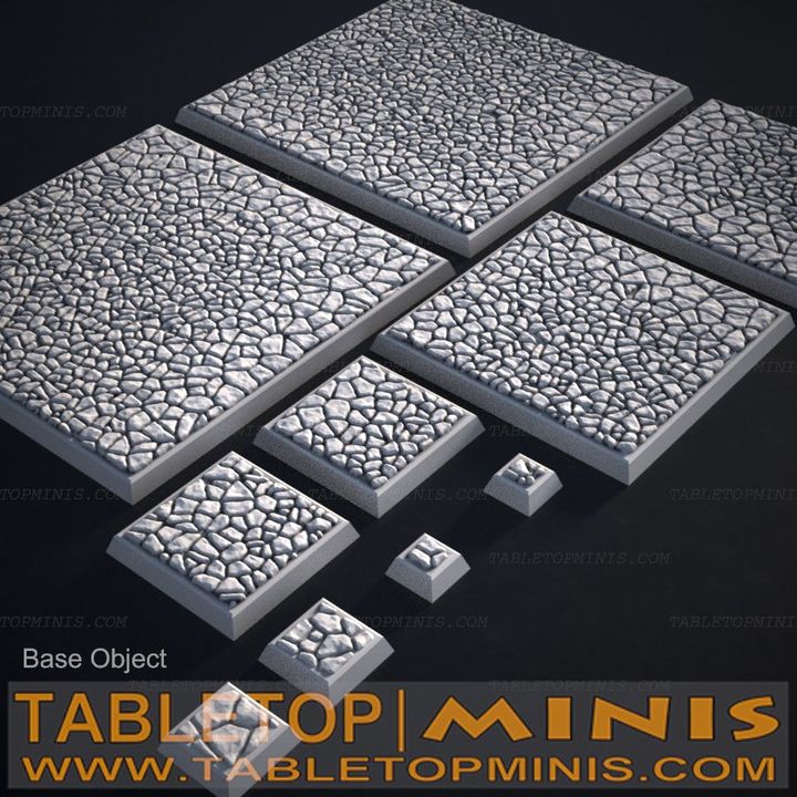 3D Printable Cobble Stone Square Base by TableTopMinis
