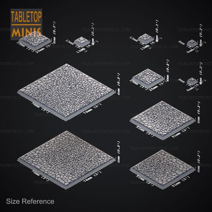 3D Printable Cobble Stone Square Base by TableTopMinis