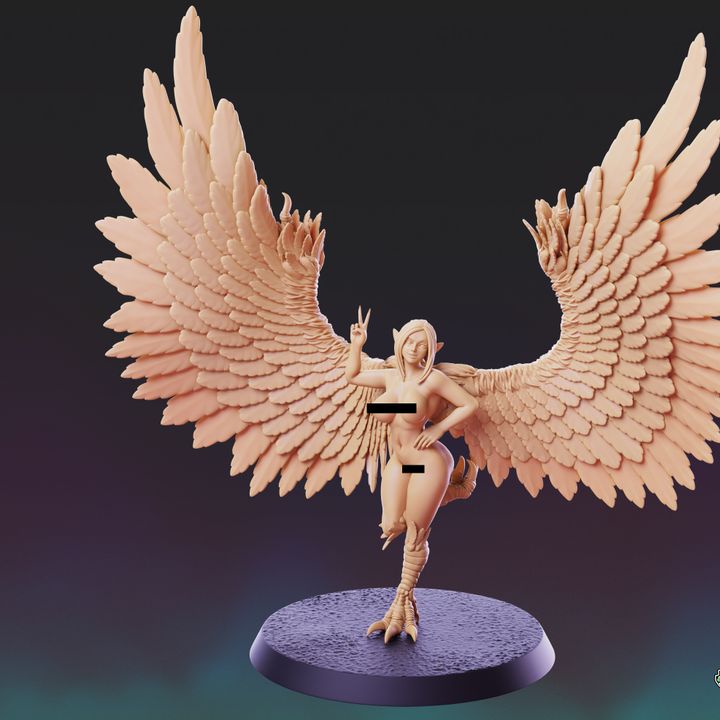 3D Printable Modern Harpies - Pose 2 + Pinup by PSMiniatures