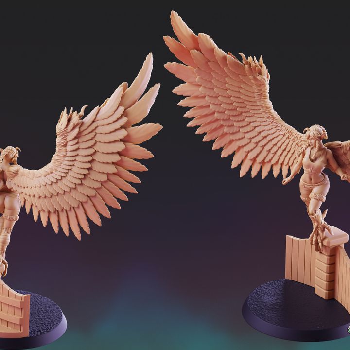 3D Printable Modern Harpies - Pose 3 + Pinup by PSMiniatures