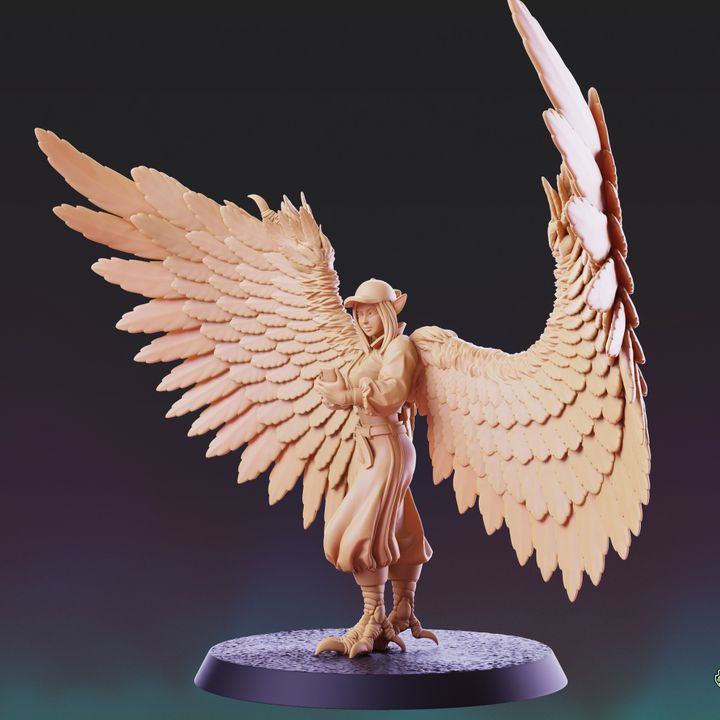 3D Printable Modern Harpies - Pose 4 + Pinup by PSMiniatures
