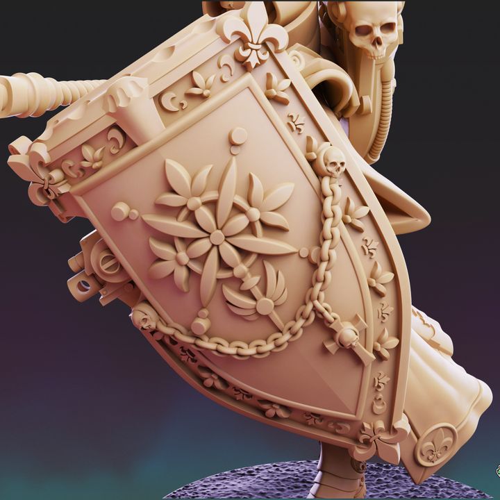 3D Printable Divine Order - Shieldmaiden Pose 3 by PSMiniatures